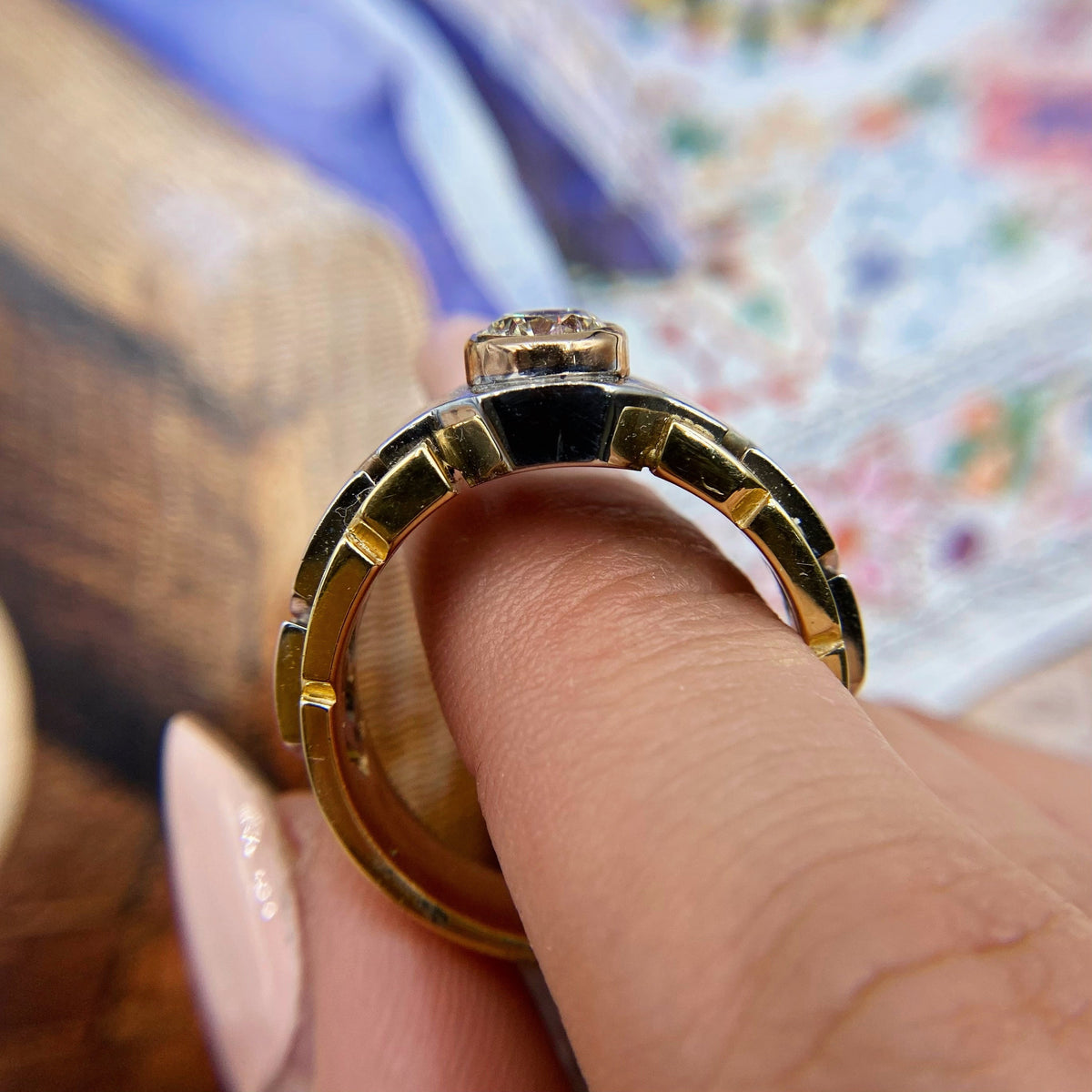 Hand Made 14k Yellow Gold Ring features 0.80ct. BN 8000